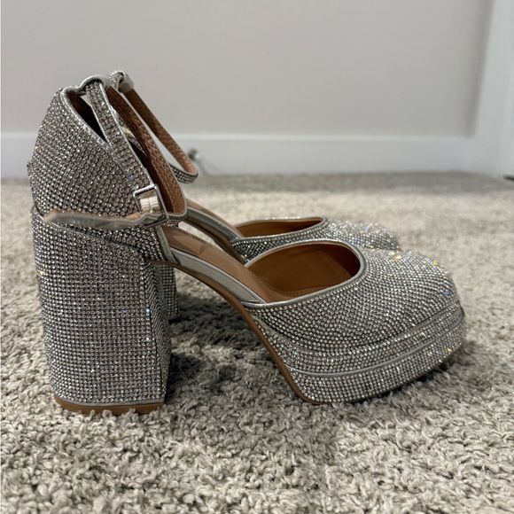 wild fable | Shoes | Wild Fable Silver Rhinestone 4 Platform Heels ...